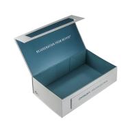 China Folded 1200g Cardboard Magnetic Gift Box Mailer With Ribbon Closure Book Style for sale