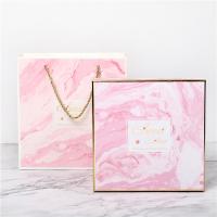 China Luxury Birthday Gift Packaging Cardboard Cosmetic Packaging Box Marble Grain Customized Gift Box With Bag for sale