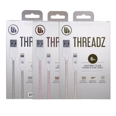 China Electronic Charging Data Cable Packaging Box Embossed Chipboard for sale