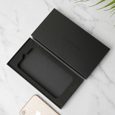 China OEM Recycled Cardboard Black Packaging Box For Phone Case gift box with lid for sale