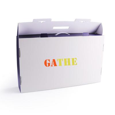 China Large Size Mailer Box Paper Box Corrugated Packaging Paper Box With Handle for sale