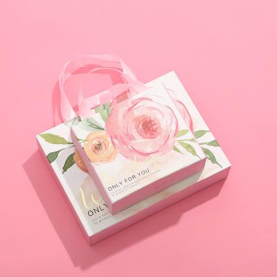 China Pink Silk Scarf Jewelry Gift Boxes Bulk Rectangle Hand Cosmetics Box for sale