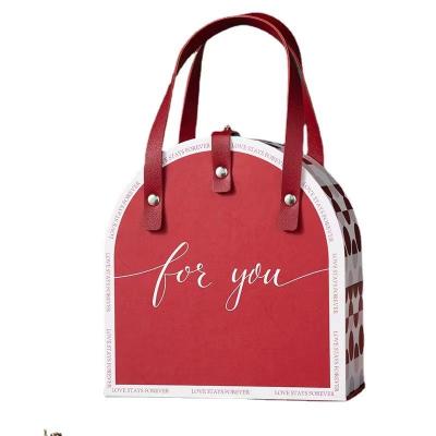 China Polka Dot Cardboard Gift Packaging Box Red Color For Wedding Candy for sale