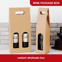 China Brown Corrugated Paper Wine Packaging Gift Box With Handle for sale