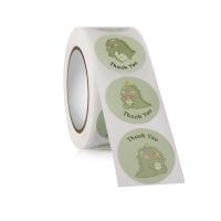 China Colorful Cute Crocodiler Tiger Cat Animal Self Adhesive Sticker Roll Round Art Paper for sale