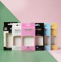 China Cardboard Empty False Nail Packaging Boxes With Window Blister for sale