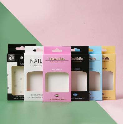 China Cardboard Empty False Nail Packaging Boxes With Window Blister for sale