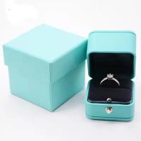 China PU Leather Ring Jewelry Packaging Box Custom LOGO Design 2 In 1 Wholesale for sale