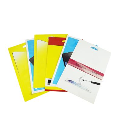 China Custom Logo Coated Paper Phone Glass Screen Protector Envelope Packaging Box for sale