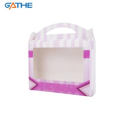 China Custom Design Packaging Box Dolls Makeup For Girls Window Display Box With Handle for sale
