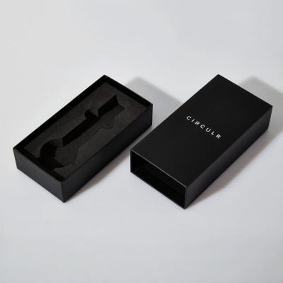 China Custom Luxury Logo Printed Black Cardboard Gift Paper Box Women / Men Watch Box With Sponge Tray for sale