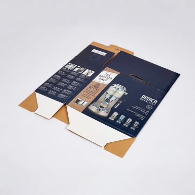China Custom Printed Design Corrugated Paper Box Coffe Machine Packaging Foldable Box for sale