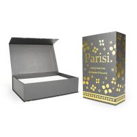 China Rigid Cardboard Gift Packing Boxes Glod Hot Stamping Foil Magnetic Lid for sale
