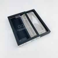 China Custom Black Sliding Drawer Paper Box With Hook Clear Window for Phone Case Package Convenient and Elegant for sale