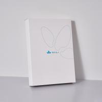 China Custom Two Tuck Cardboard Boxes for Electronic Products Packaging 20x12x1.5cm Grey Cardboard and C2S Coated Paper for sale
