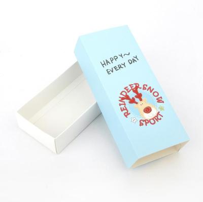 China Custom Cartoon Printing Sliding Out Drawer Box Cardboard Gift Box for Children's Sock Package for sale