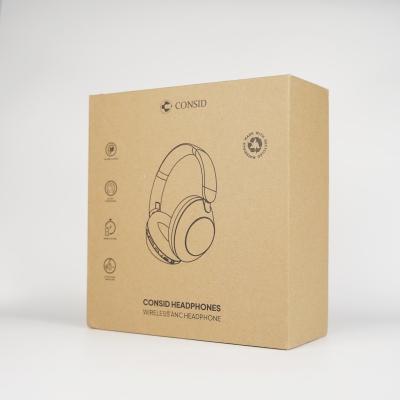 China Custom Bluetooth Headset Boxes Kraft Paper Packaging Box Gift Box Packaging For Wireless Earphone for sale