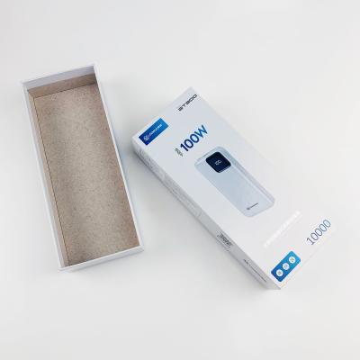 China Custom Packaging Box Glossy Lamination Grey Board Electronics Power Bank Paper Cardboard Packaging Lid and Base Gift Boxes for sale