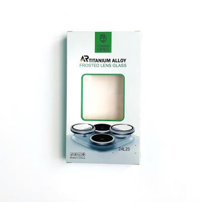 China Custom Mobile Phone Lens Tempered Film Packaging Box with pvc Windows for IPhone  Camera Lens Screen Protector Paper Box for sale