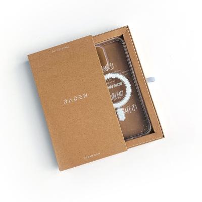China Custom logo kraft paper phone case drawer packaging box package for IPhone 17 with paper trays for sale