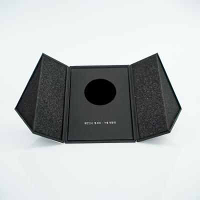 China Custom Anti-Fingerprint Black Double Two Side Open Watch Box Soft Touch Magnetic Gift Box for sale
