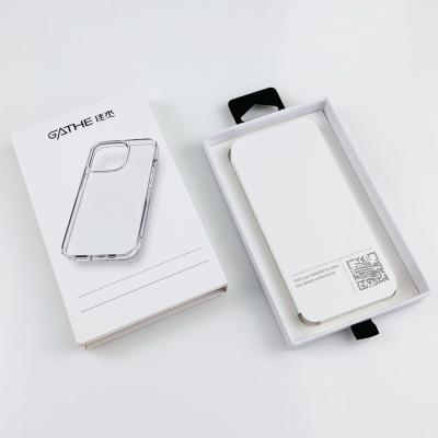 China Custom Logo Sliding Drawer Cardboard Packaging Box Mobile Phone Case Box With Clear Windows Magnetic Closure for sale