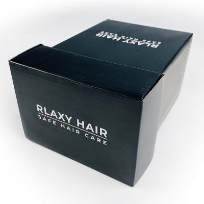 China Customized Black Packaging Boxes Hard Rigid Corrugated Cardboard Gift Boxes For Hair Care Products Packaging for sale