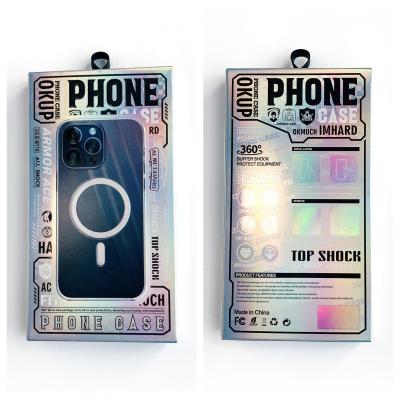 China In Stock Laser silver Drawer Cardboard Packaging box mobile phone Case box with blister tray for iphone 16 promax for sale