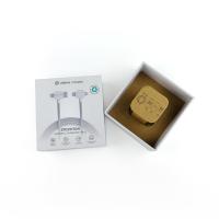 China Eco-friendly Custom logo Rigid boxes with kraft paper tray for usb data cables electronic product charger packaging paper box for sale