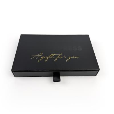 China Wholesale Eco Friendly Materials Black Drawer Phone Accessories Gift Box Phone case Packaging Box With EVA Spot UV for sale