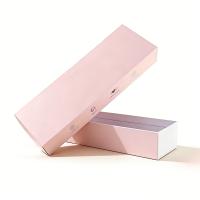 China Custom Rigid Cardboard Jewelry Gift Box with Pink Matte Laminated Finish and Gold/Silver Hot Stamping for sale
