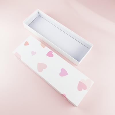 China Custom Eco-Friendly Pink Jewelry Gift Box Packaging Long Rigid Cardboard Boxes for sale