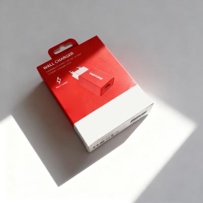 China Custom Color UV Paper Wall Charger Box for USB Adapter with Recyclable Eco-Friendly Packaging for sale