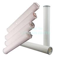 China 1 Microns 222 Flat Glass Fiber 64mm PP Pleated Filter Cartridge for sale