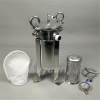 China 150 200 Micron 180*810mm SS316L Single Bag Filter Housings for sale