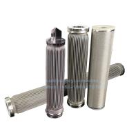 China 99% 20 Micron Pleated Stainless Steel Mesh Filter Cartridge for sale