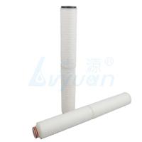 China Beverage Filtration 20inch 0.2 Micron Pleated Membrane Filter Cartridge for sale