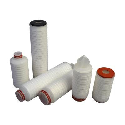 China 28mm ID PTFE PP Pleated Filter Cartridge With 226 222 Flat / Fin for sale