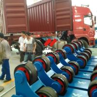 China 40T Cylinder PU Metal Wheel Self Aligning Welding Rotator For Vessel Pipe Tank for sale