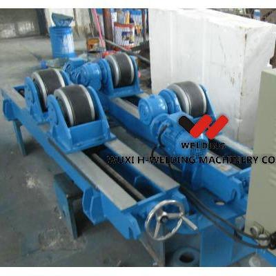 China Lead Screw Adjusting Welding Turning Rolls 20Tons With Steel Rubber Roller for sale