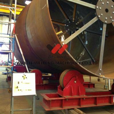 China VFD Control 100tons Adjustable Welding Rotator PU Metal Wheel Welding Roller for sale