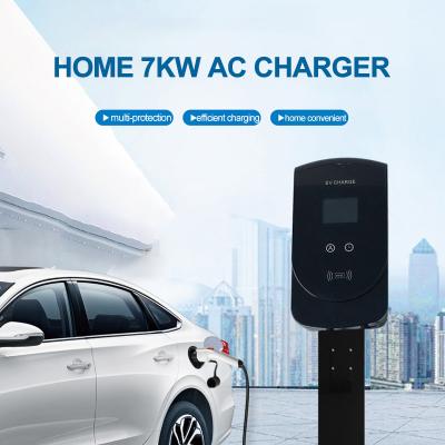 China Commercial 7kW 32A Single Phase AC Wallbox EV Charger Type 2 Fast Charging Station for sale