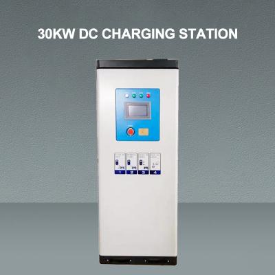 China 30kW DC EV Fast Charging Station OCPP 1.6 IP54 Dual Chademo Guns 380V AC for sale