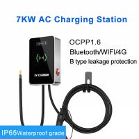 China 7KW Wallbox EV Charger Level 2 WiFi Enabled 16-50 Amp 240V Electric Vehicle Charging Station for sale