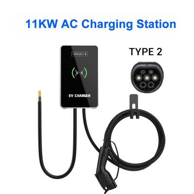 China IP54 Wallbox EV Charger 11kW 32A AC IEC 61851 8 Safety Protections for sale