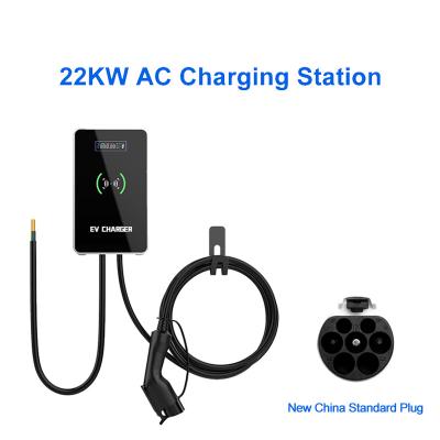 China IK10 OCPP 1.6 Json 22kW 32A AC Wallbox EV Charger GB/T Car Charging Pile for sale