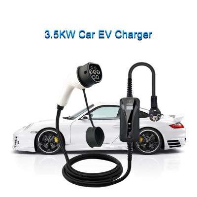 China CE Certified 3.5kW Adjustable 8A-32A Portable EV Charger Type 2 Plug IP65 for sale