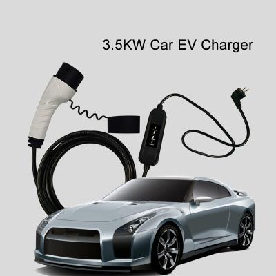 China 3.5KW Portable EV Charger 16A Type 2 5M Cable CE IEC 61851-1 for sale