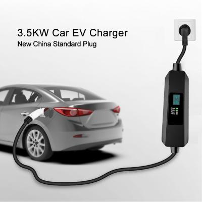 China 3.5KW 16A Portable AC EV Charger with LCD Display GB/T 11918.1-2014 for sale