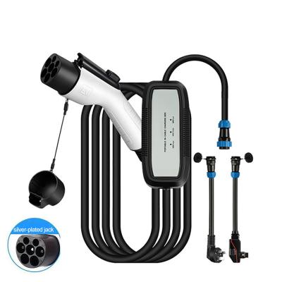 China Portable Car EV Charger 3.5KW 16A 32A IP66 with 5M 10M 15M 20M Cable for sale